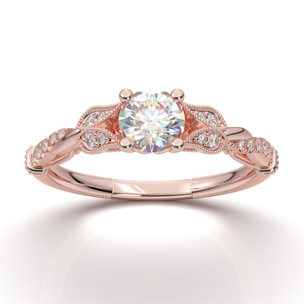 Rose Gold Twist Ring | Infinity Twist Engagement Ring Home Try-On